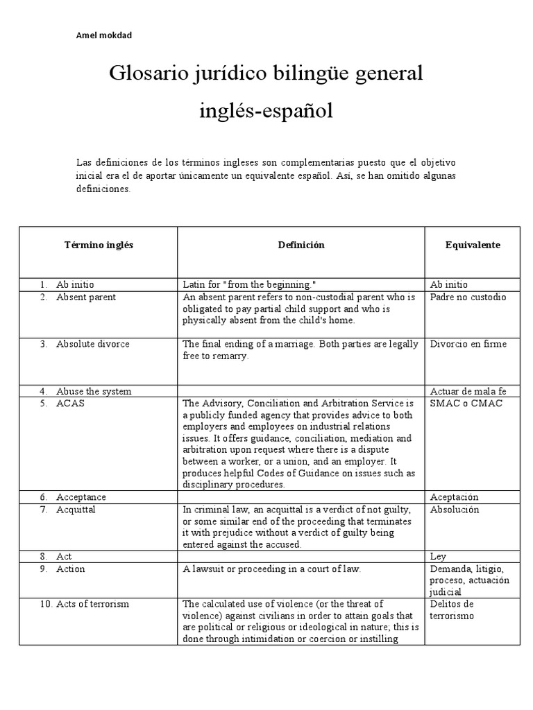 Bilingual Court Dictionary 105627 | PDF | Alimony | Marriage