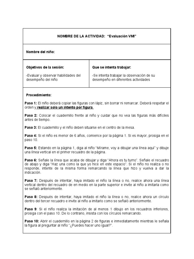 Protocolo 1 VMI Completo | PDF