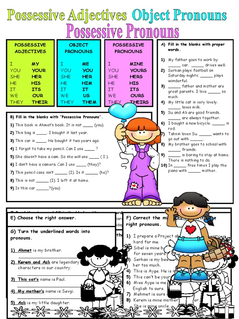 Subjectobject Pronounspossessive Adjectives | PDF