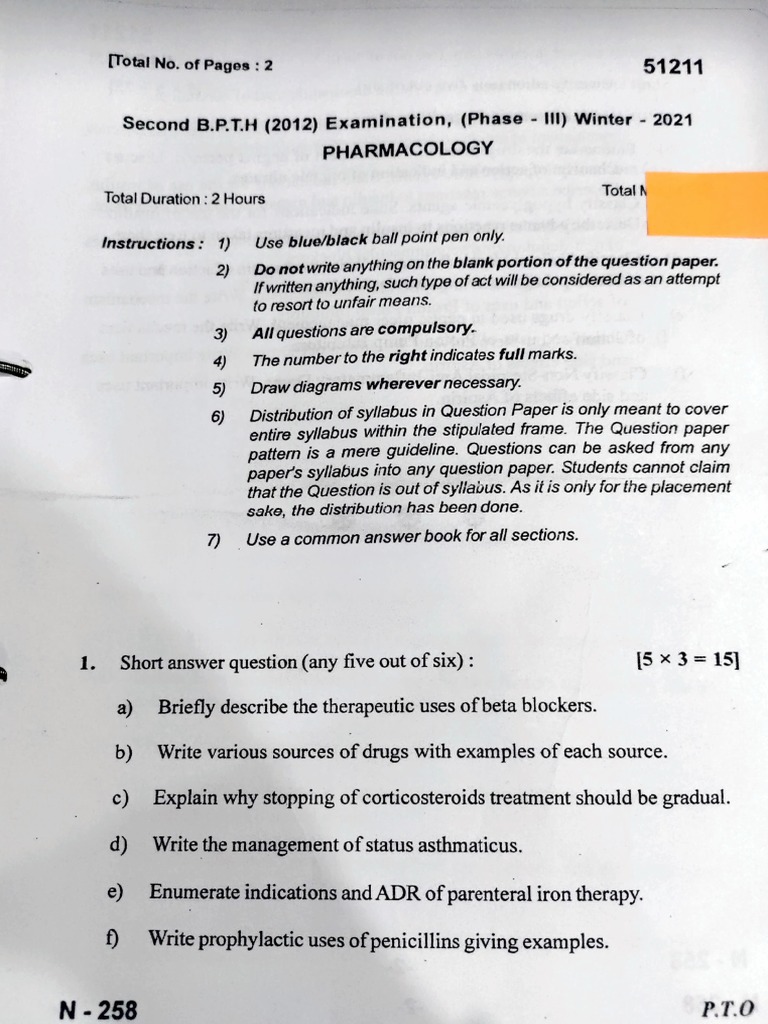 2nd Year Pharmacology Papers | PDF | Causes Of Death | Pharmaceutical ...