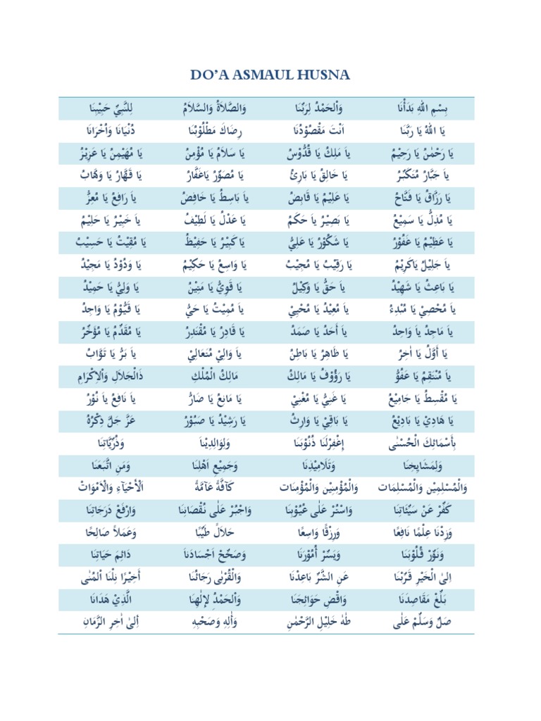 Doa Asmaul Husna | PDF