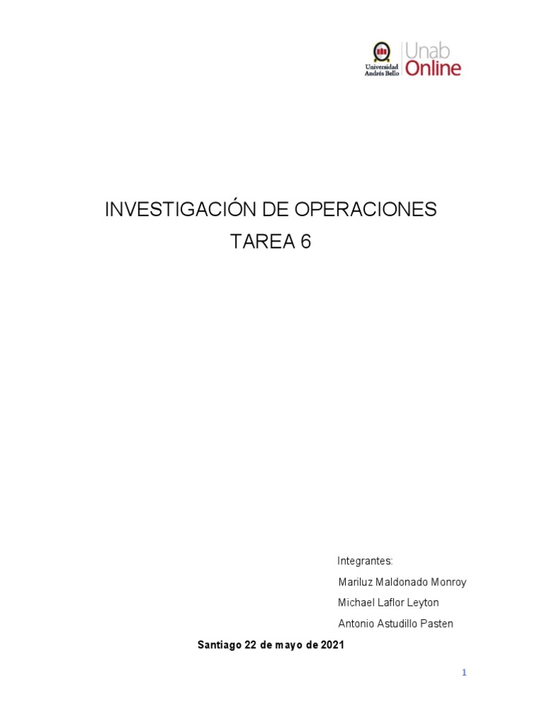 IO Tarea 6 | PDF