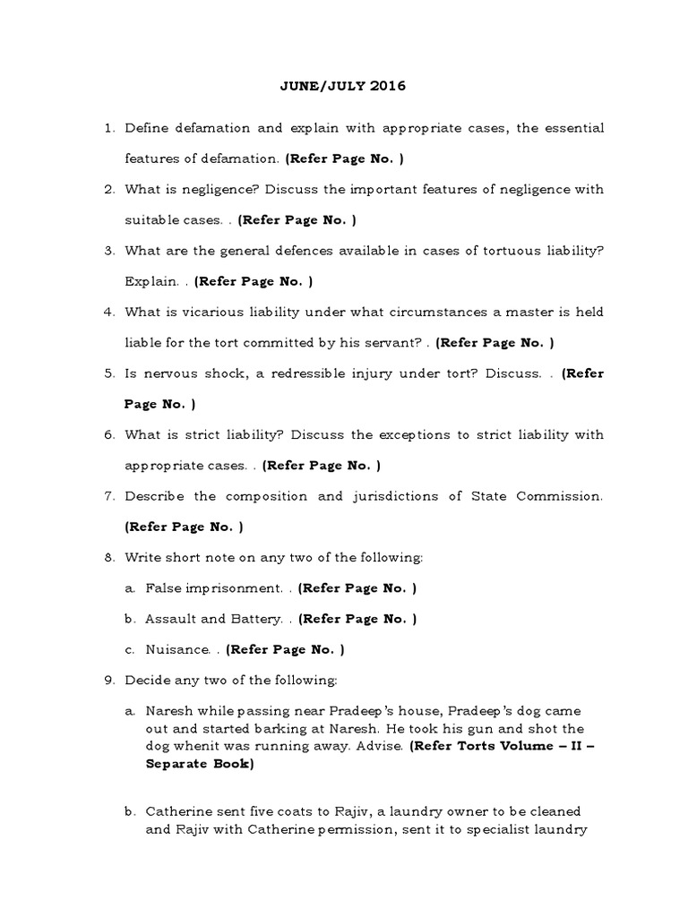 July 2016 | PDF | Tort | Legal Liability