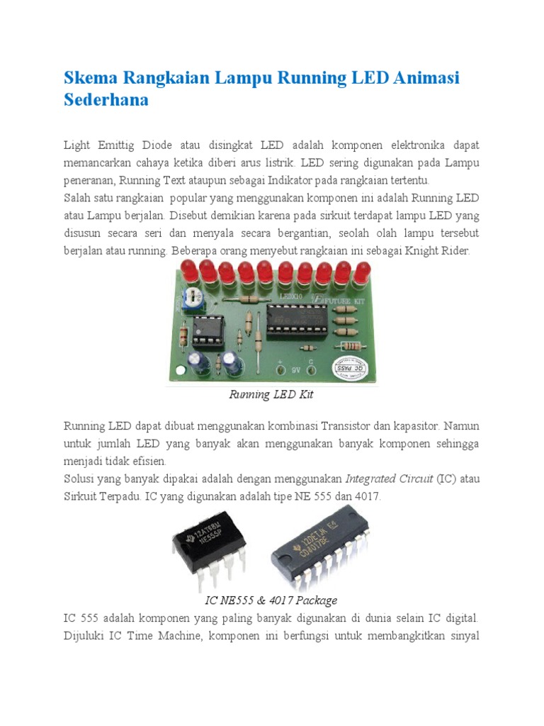 Skema Rangkaian Lampu Running LED Animasi Sederhana | PDF