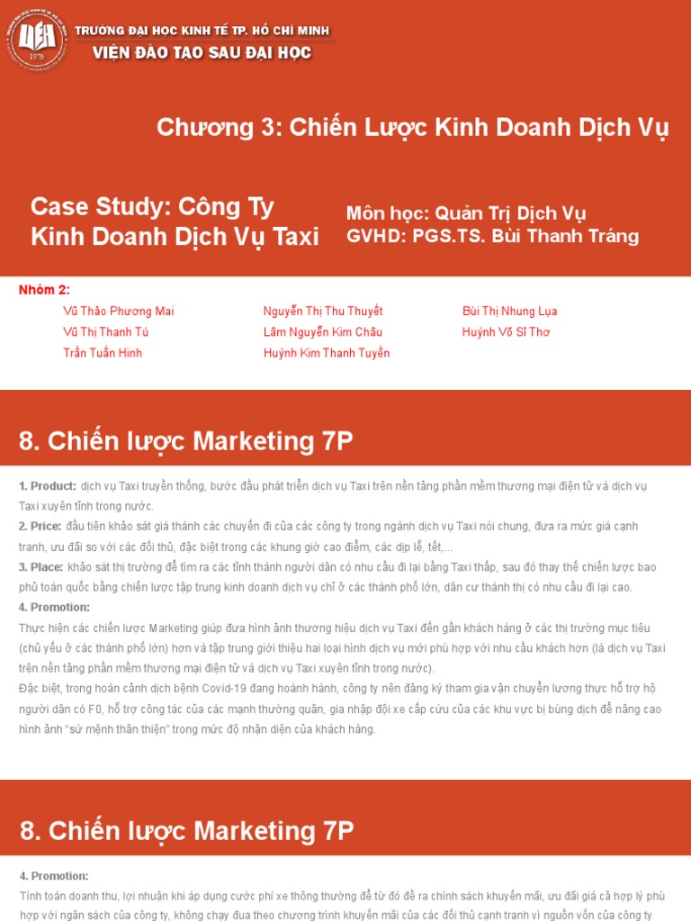 NHÓM 9-CASE STUDY-CTY KD DV TAXI-PHẦN 8, 9 | PDF