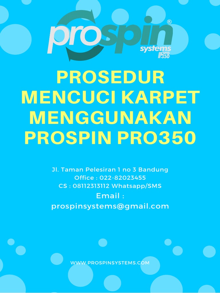 Prosedur Mencuci Karpet Menggunakan Prospin Pro350 | PDF