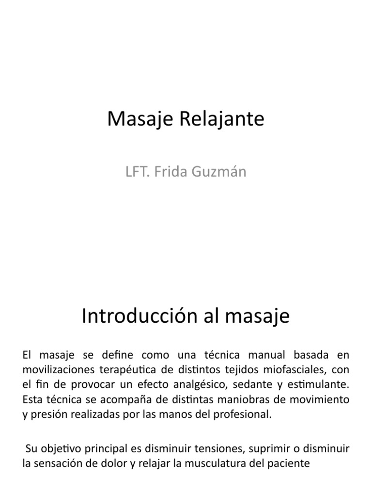 Masaje Relajante | PDF | Masaje | Medicina CLINICA