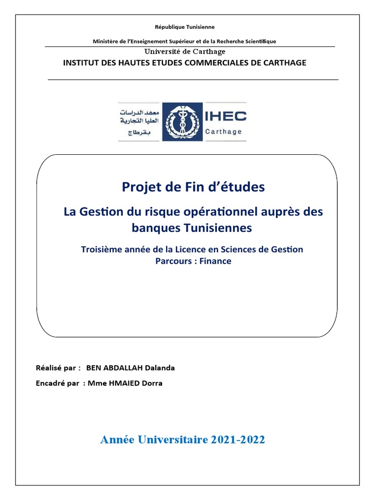 Pfe Biat 01 | PDF | Risque opérationnel | Banques