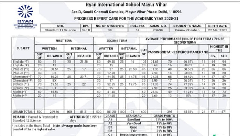 11th Marksheet Gaurav G | PDF | Science | Physical Sciences