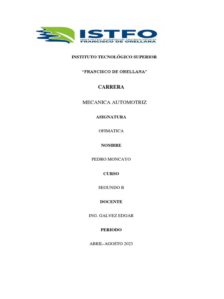 Ofimatica Segundo B | PDF | Informática | Sistema operativo