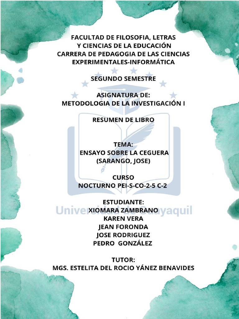 RESUMEN DEL LIBRO, Ensayo Sobre La Ceguera | PDF | Semáforo | Temor