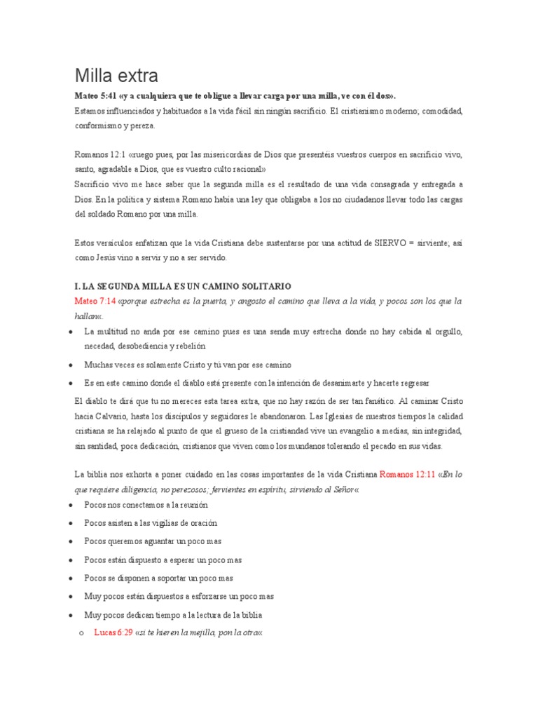 Predica La Milla Extra | PDF