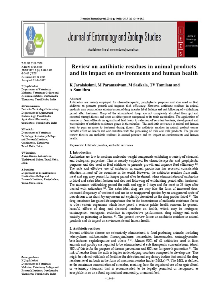 Review-on-antibiotic-reidues-in-animl-products | PDF | Antimicrobial Resistance | High ...