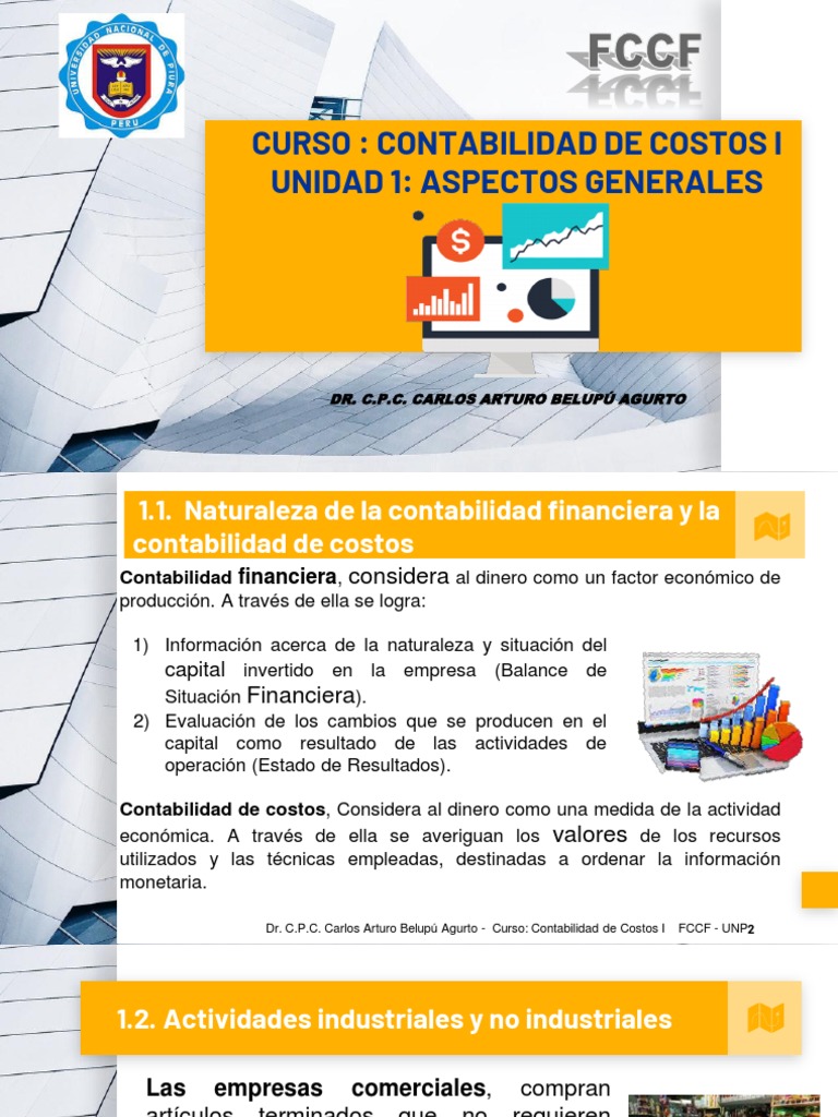 Contabilidad de Costos I - Unidad 1 | PDF | Costo | Contabilidad de costos