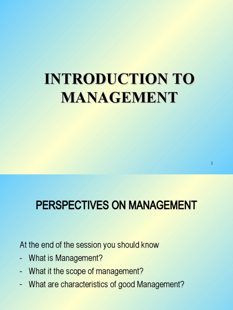 Introduction To Management | PDF
