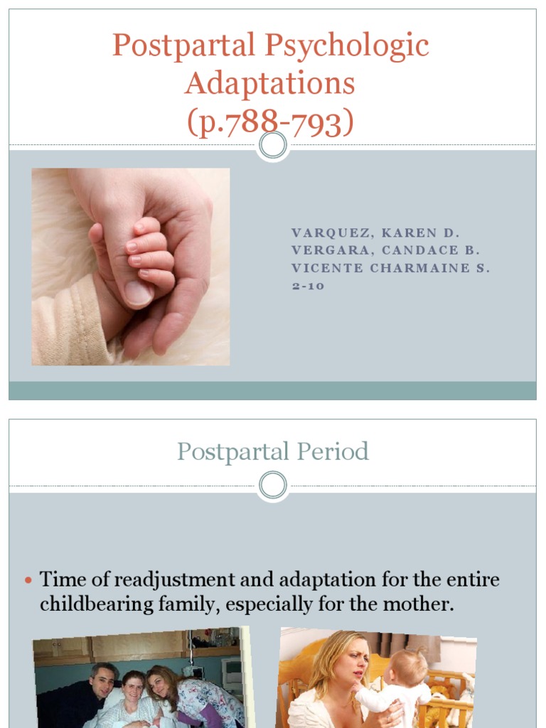 Postpartal Psycho Logic Adaptations | PDF | Postpartum Period | Major ...