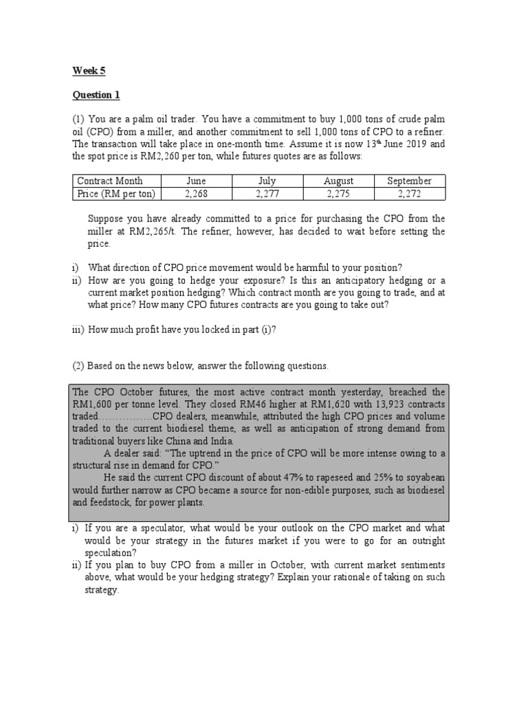 Financial Derivative (T4 Ans) | PDF | Futures Contract | Hedge (Finance)