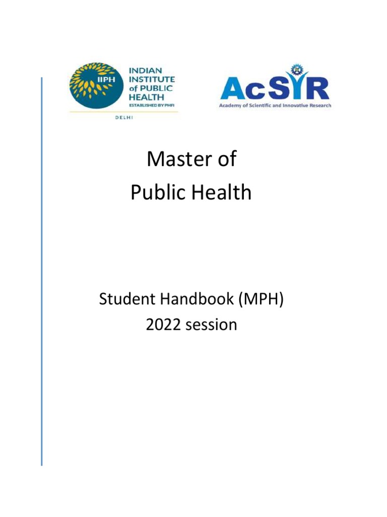 Final MPH - Course Handbook 2022-24 | PDF | Public Health | Demography