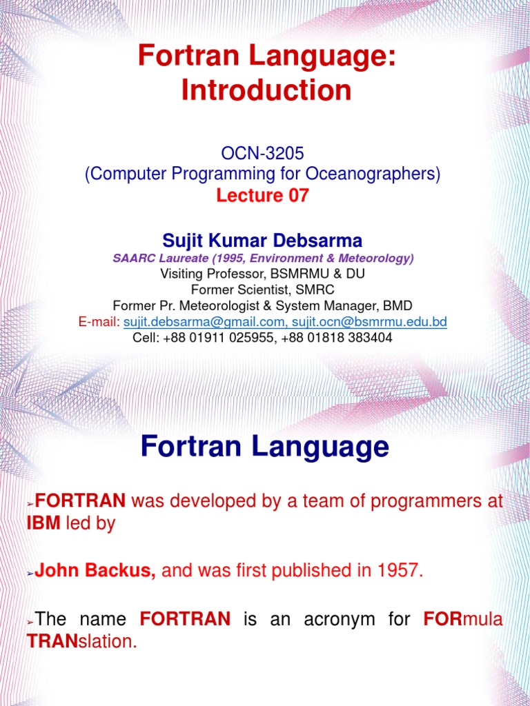 Fortran Lang Intro Pdf Variable Computer Science Data Type 