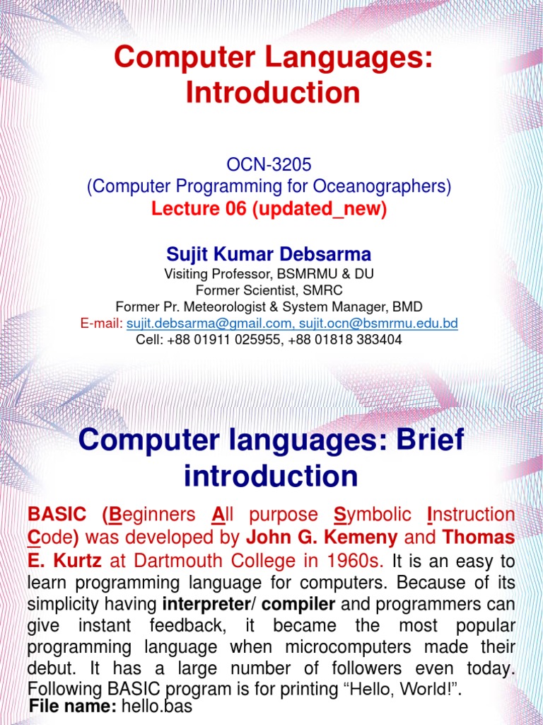 Comp Lang Intro | PDF