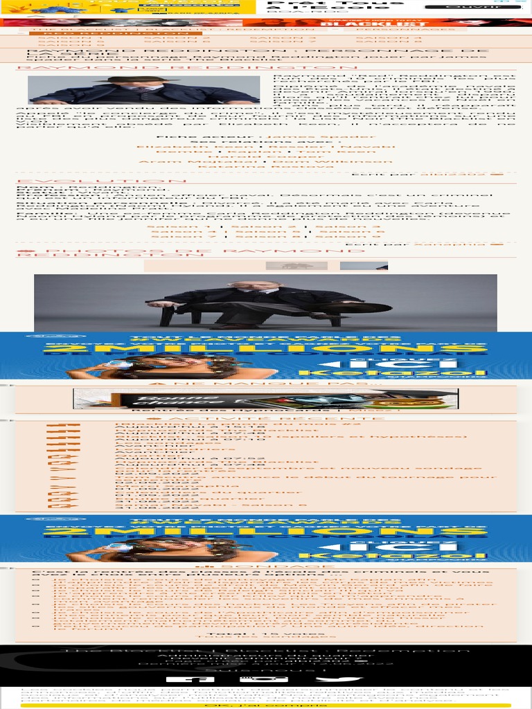 Raymond Reddington Personnage de La Série The Blacklist Blacklist Redemption | PDF