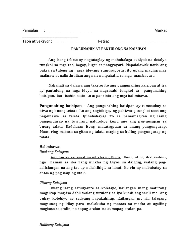 Pagbuo NG Talata IM | PDF