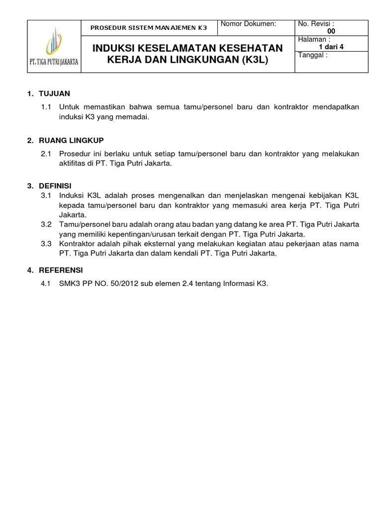 Prosedur Induksi K3L | PDF