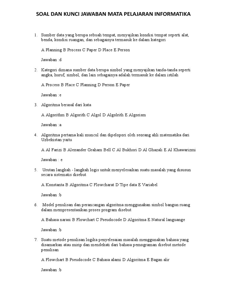 Soal Informatika | PDF