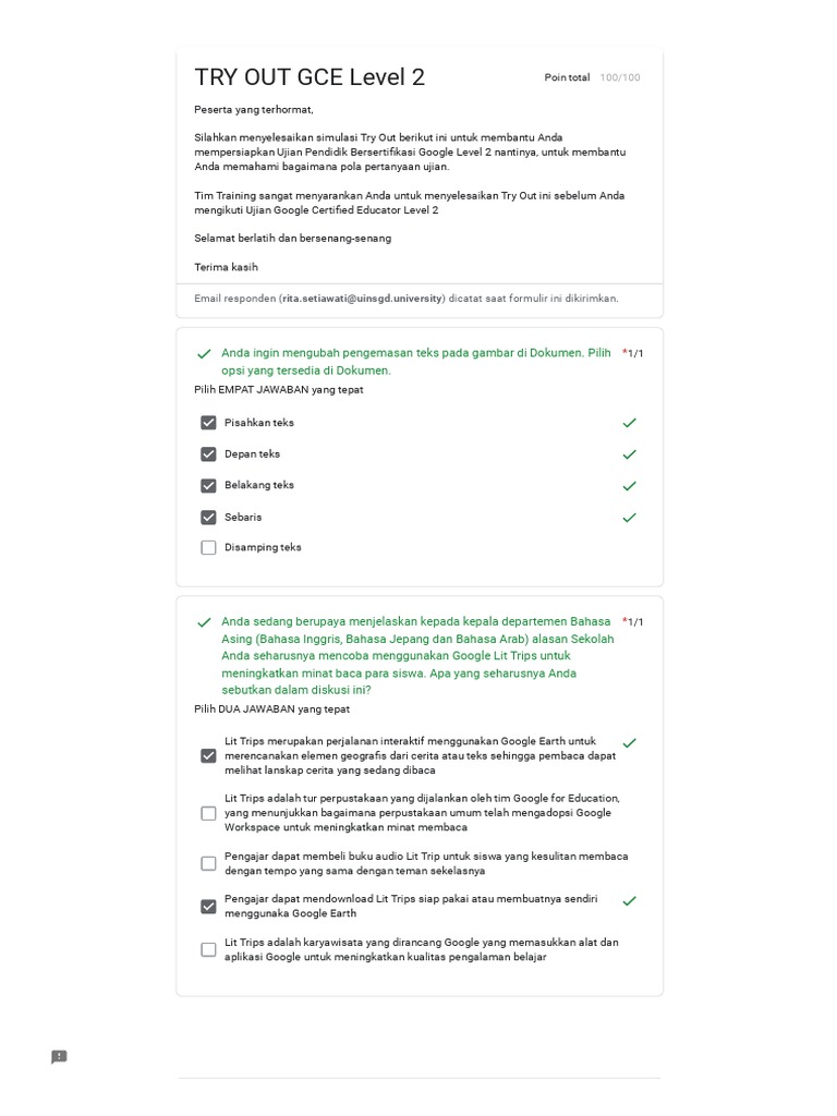 TRY OUT GCE Level 2 | PDF