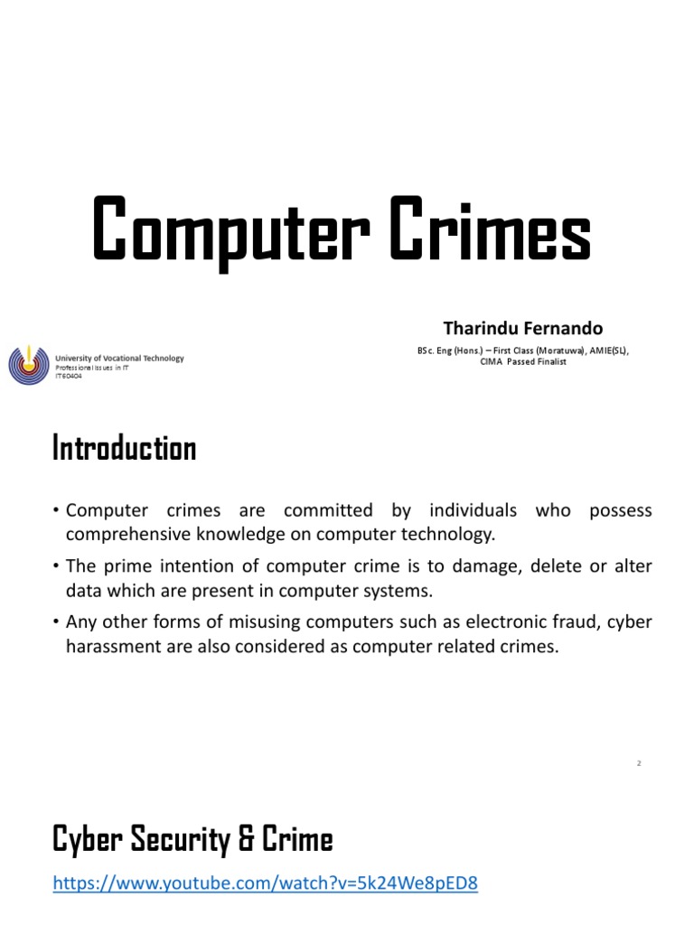 L06-Computer Crimes | PDF | Cybercrime | Malware
