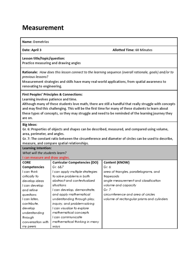 Area Triangle Circles Unit Lesson Plan 3 | PDF | Area | Triangle