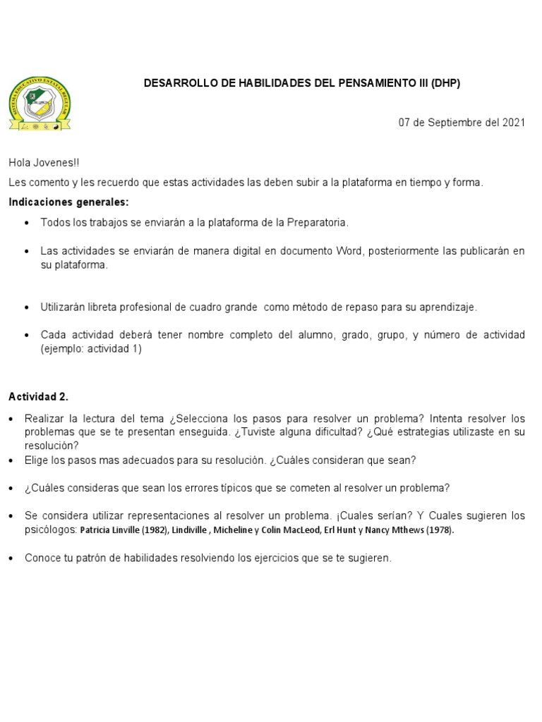 Bloque Uno. Actividad Dos. DHP III | PDF