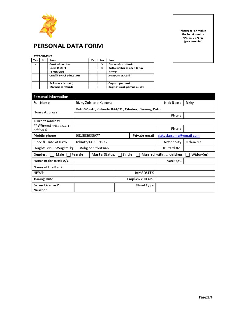 Manpower Application Form Sunrise | PDF | Identity Document