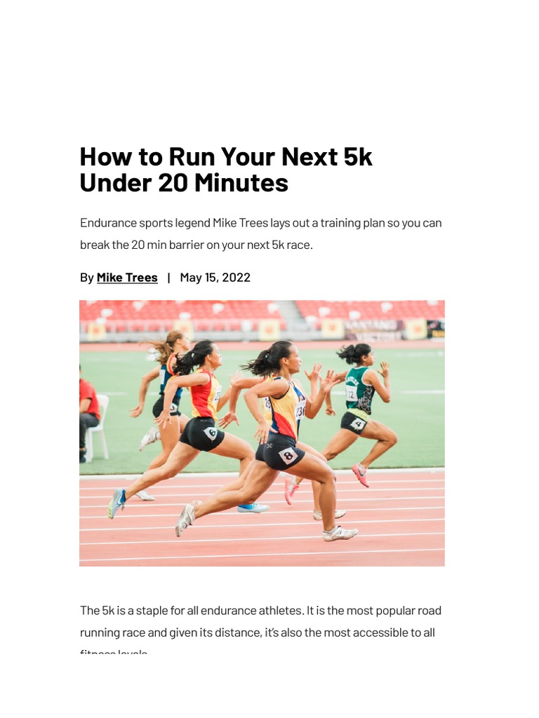 How To Run Your Next 5k Under 20 Minutes - AgeGrouper | PDF | Running ...