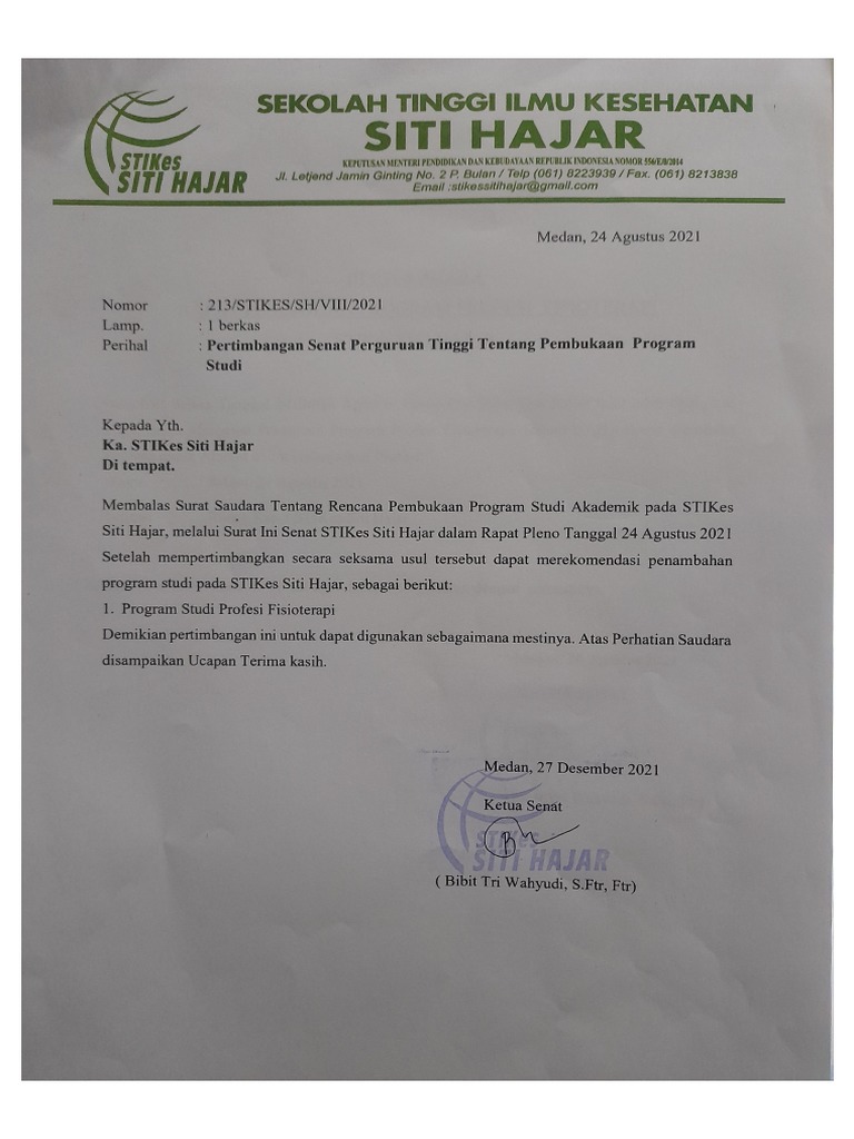 Surat Pertimbangan Senat | PDF