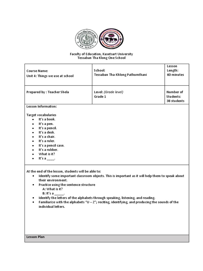 Things We Use at School - Grade 1 | PDF | Pedagogy | Education Theory