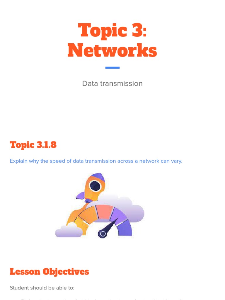 Topic 3: Networks: Data Transmission | PDF | Data Compression | Computer Network