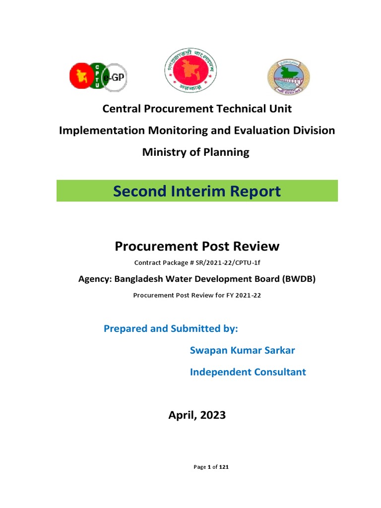 Second Interim Report v2 | Download Free PDF | Procurement | Consultant