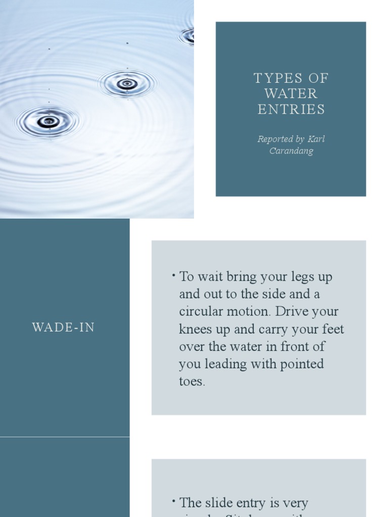Water Entry Techniques in Swimming | PDF