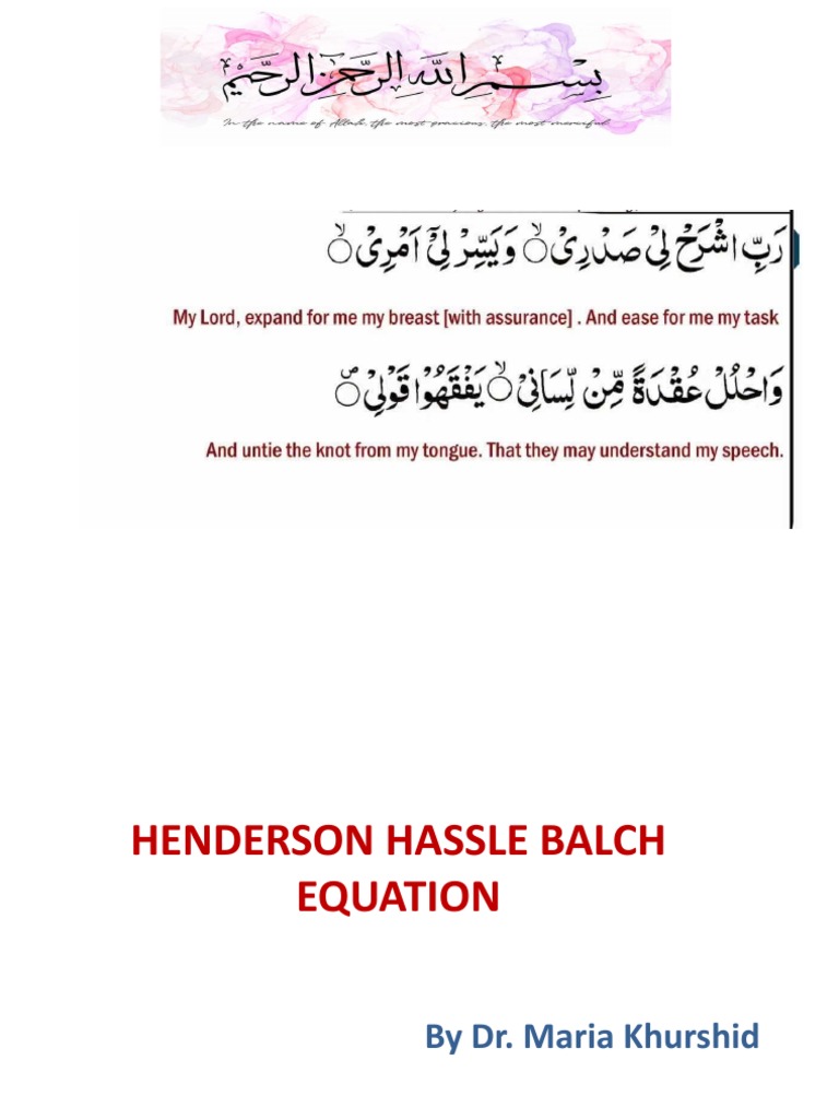 HENDERSON HASSLE BACH EQUATION Final | PDF | Acid Dissociation Constant ...