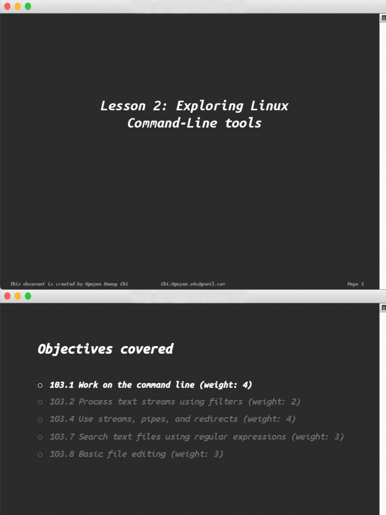 Lesson 2 Exploring Linux Command Line Tools Part 1 Pdf Command Line Interface