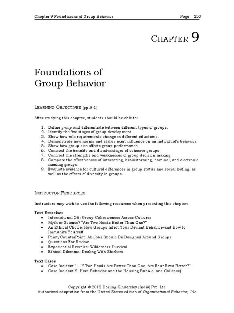 C Foundations of Group Behavior: Hapter | PDF | Conformity | Decision ...