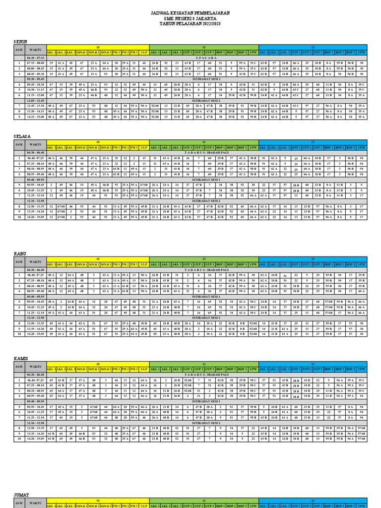 Jadwal KBM Semester Genap | PDF