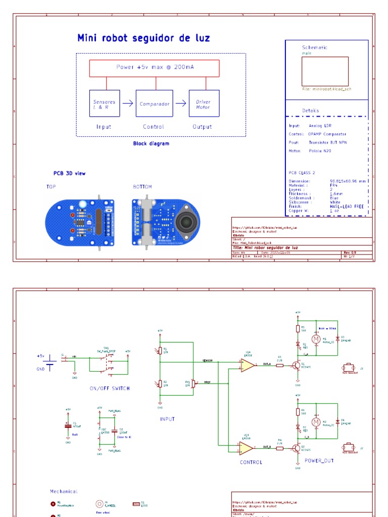 Schematic Minirobot Seguidor de Luz | PDF