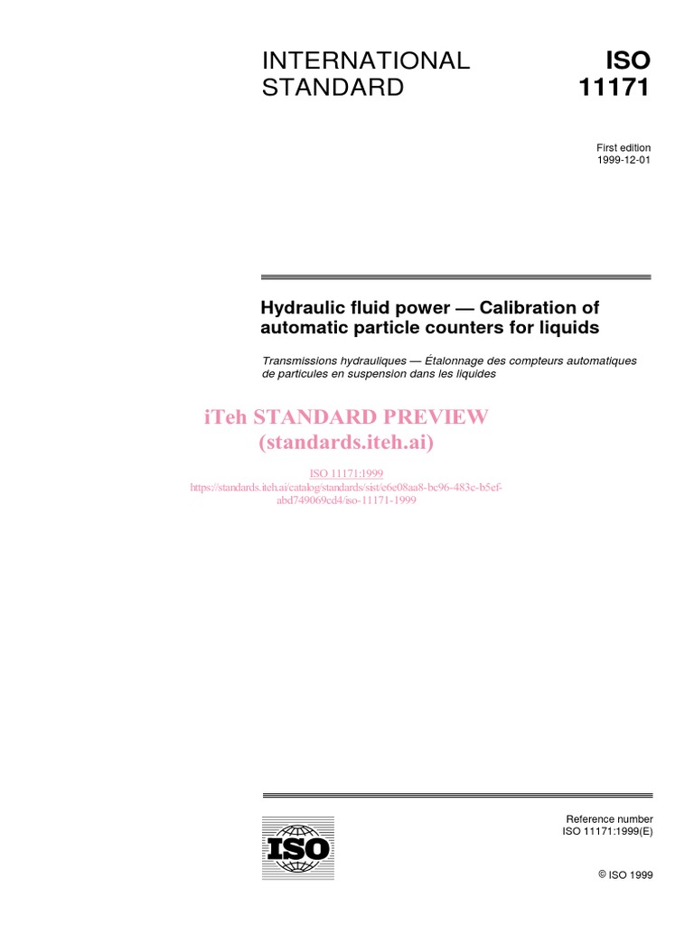 Iso 11171 1999 | PDF | Calibration | Particle Size Distribution