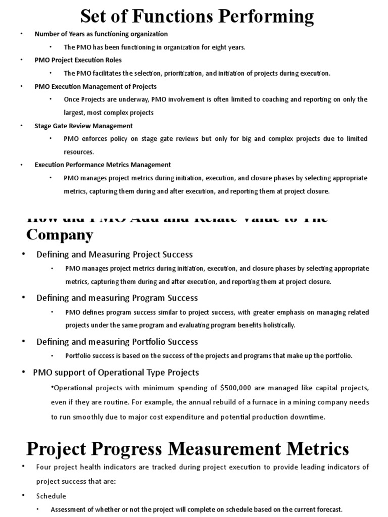 Pmo Case Study Ppt Raw Pdf Performance Indicator Net Present Value