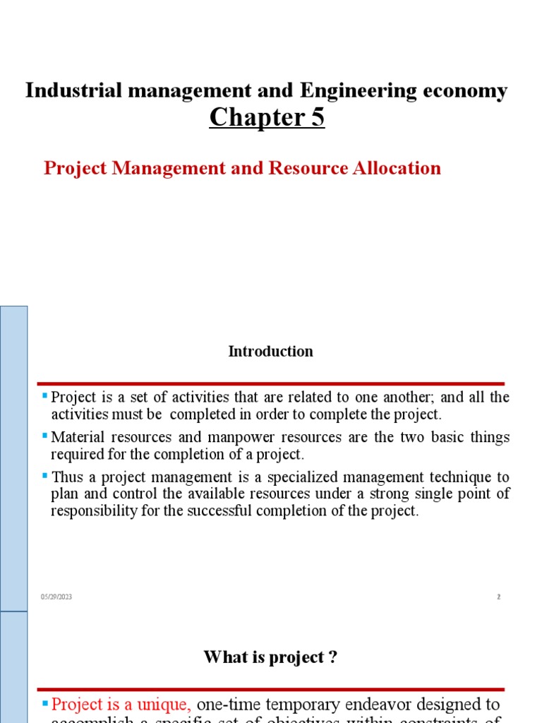 CH 5 - Project Management and Resource Allocation | PDF | Project Management | Applied Mathematics