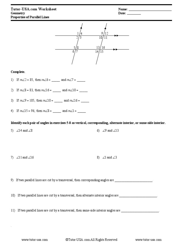 g3 Properties Parallel Lines | PDF | Classical Geometry | Euclid