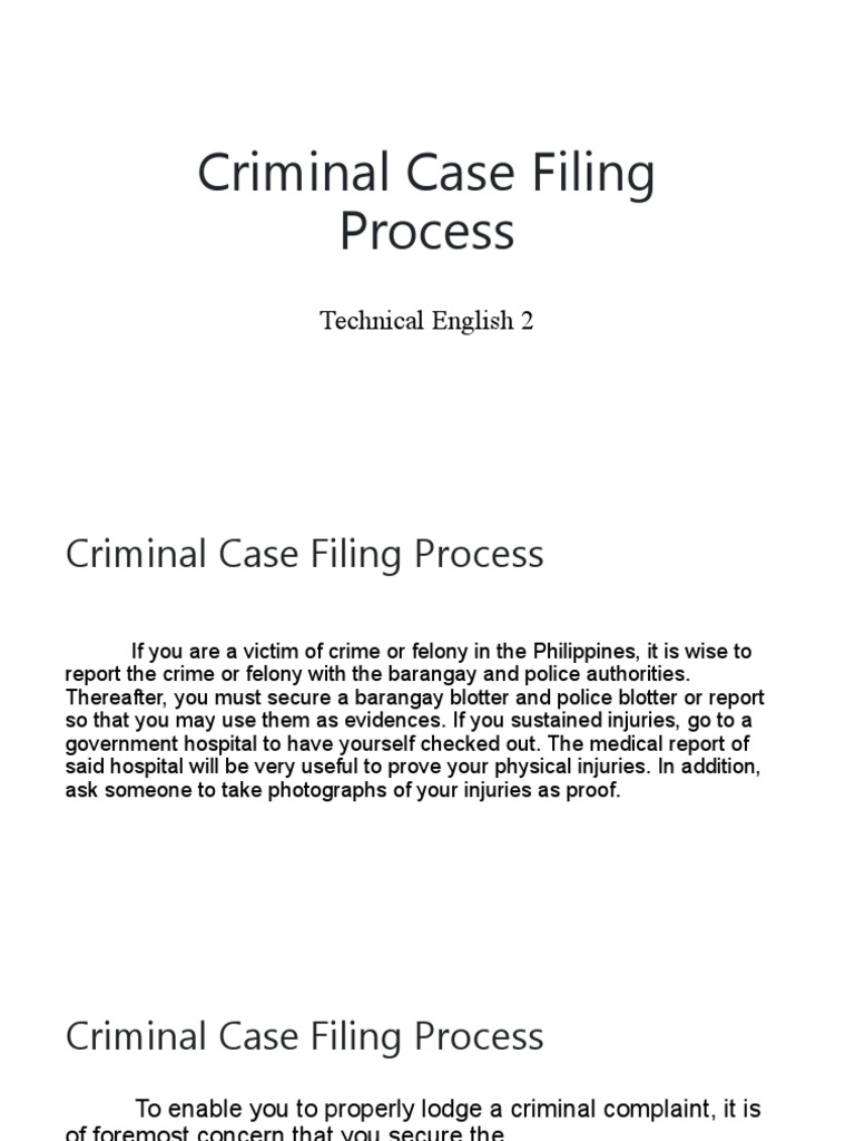 Criminal Case Filing Process | PDF | Prosecutor | Bail