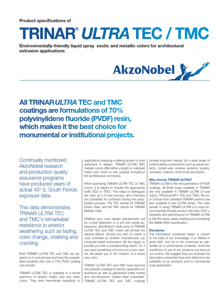 AkzoNobel - TRINAR - ULTRA - TEC - TMC - Specs | PDF | Materials ...